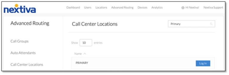 Accessing Nextiva Call Center configuration portal | Nextiva Support
